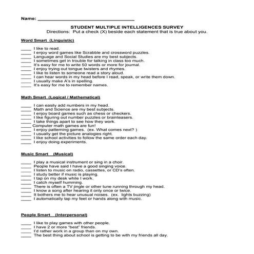 Multiple Intelligence Survey Form.pdf... | PDF