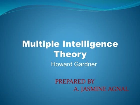 Multiple Intelligence By Howard Gardner Pdf Workshops And Classes