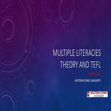 Multiple literacies theory (MLT) and TEFL | PPTX