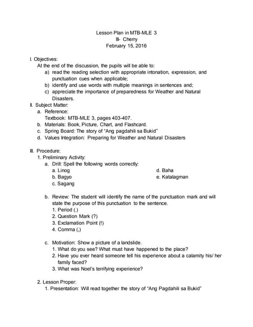 Grade 3 Lesson Plan- Landforms | DOCX | Geology | Science