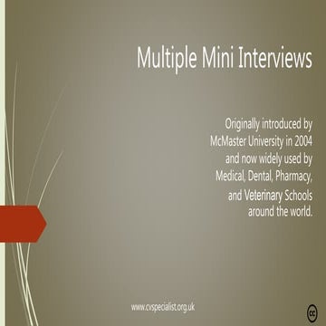 Multiple Mini Interviews for Medical, Dental, Pharmacy, and Veterinary ...