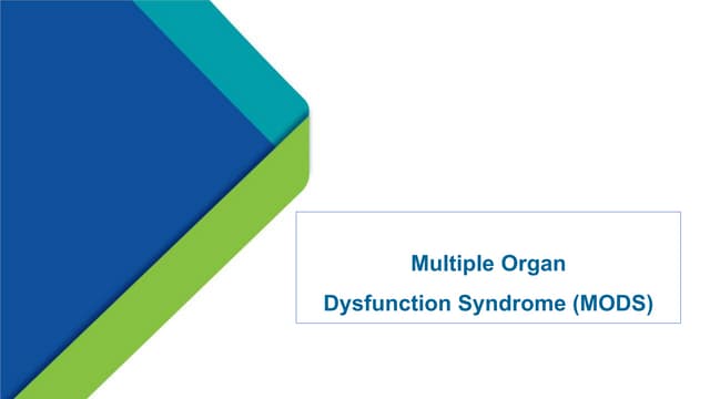 MULTIPLE ORGAN DYSFUNCTION SYNDROME | PPTX