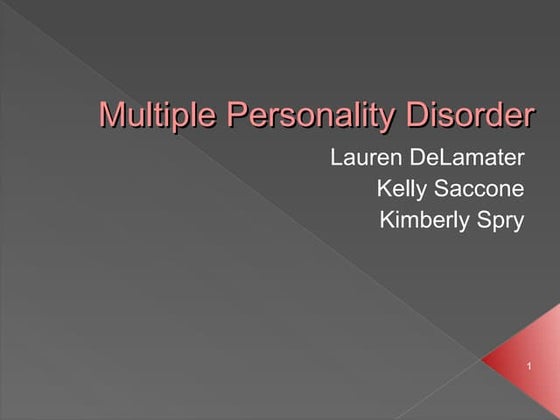 Dissociative disorder | PPTX