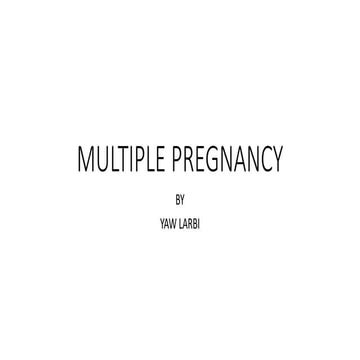 Multifetal pregnancy (Twins Pregnancy) | PPTX