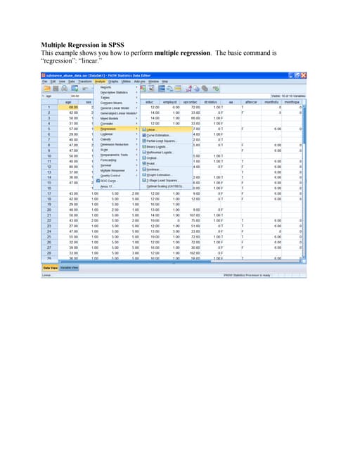 Linear Regression Using Spss Ppt 3480