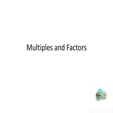 Multiples and Factors | PPTX
