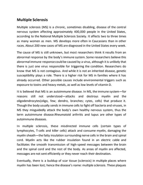 ICD-10 Codes for Multiple sclerosis (MS) | PDF