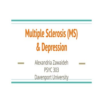 Multiple Sclerosis & Depression | PPTX