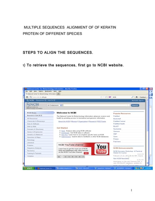 Sequence Alig Sequence Alignment Pairwise Alignment Pptx Genetics Science