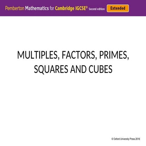 Factors and Multiples | PPTX