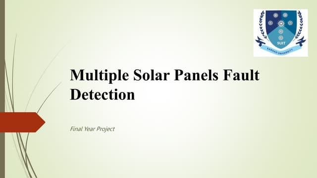 Multiple Solar Panels Fault Detectionpptx