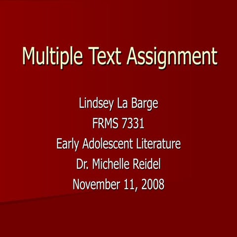 Multiple Text Assignment | PPT
