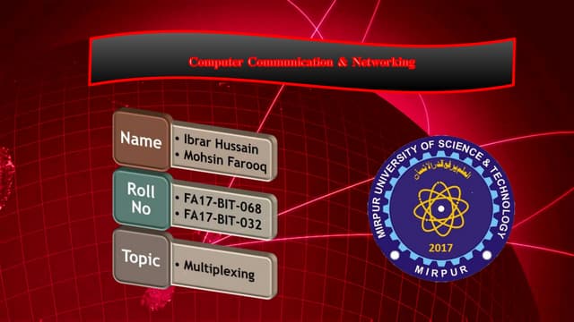 Multiplexing In Communication Networking Pptx Technology And Computing 9943