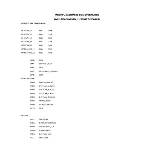 Multiplicacion de dos operandos | PDF