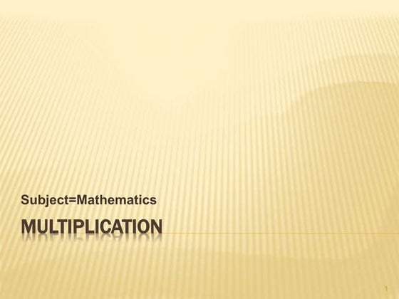 Multiplication | PPT