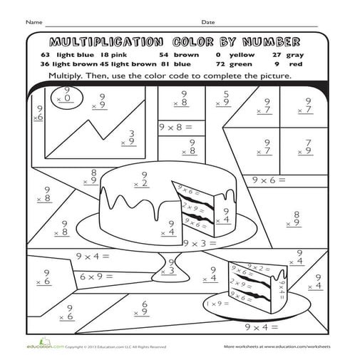 Multiplication color-number-cake | PDF