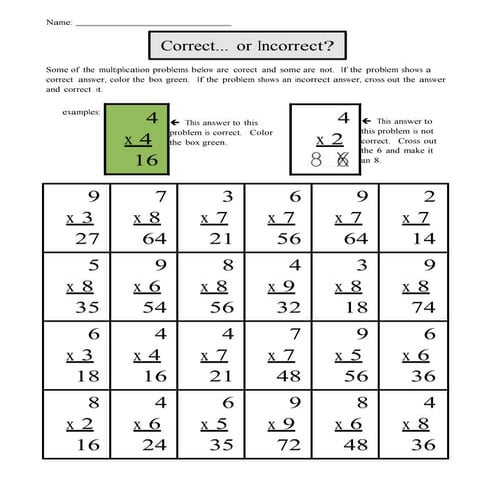 Multiplication correct | DOC