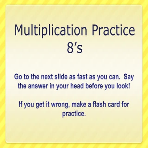 Multiplication 8s | PPSX