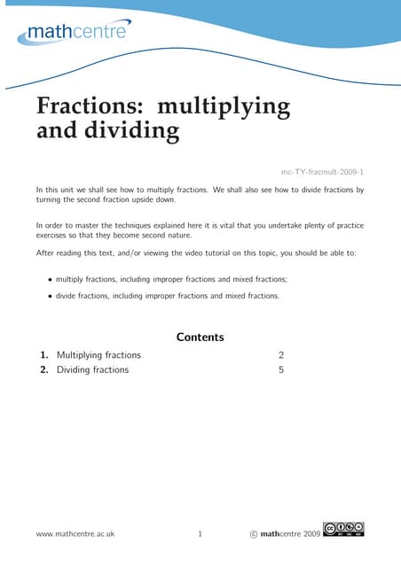 Lesson 18 - Multiplying Fractions and Whole Numbers, Fractional Part of ...