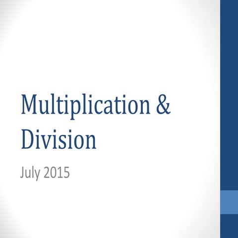 Multiplication & Division | PPT