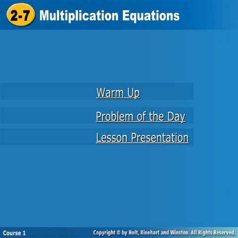 Multiplication equations | PPT