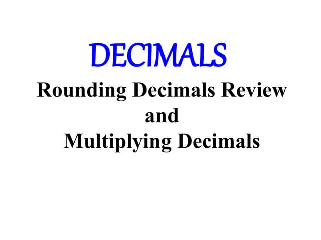 Division of decimals | PPTX