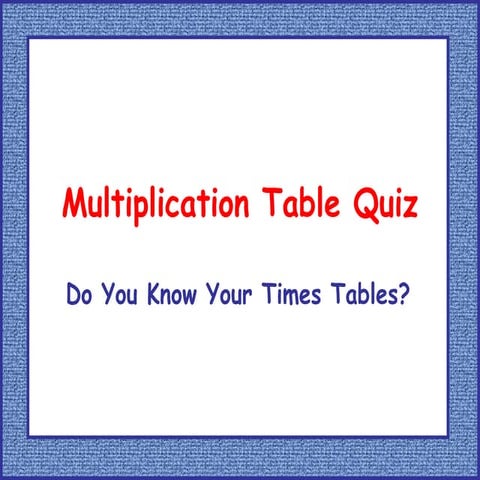 Multiplication quiz | PPT