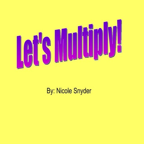 Let's Multiply | PPT