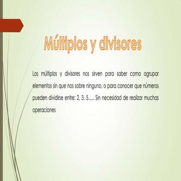 Multiplos y divisores | PPTX