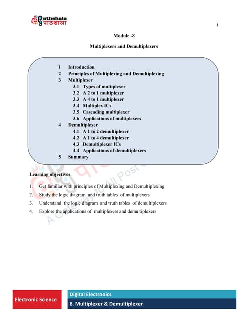 Multiplexer & Demultiplexer | PDF