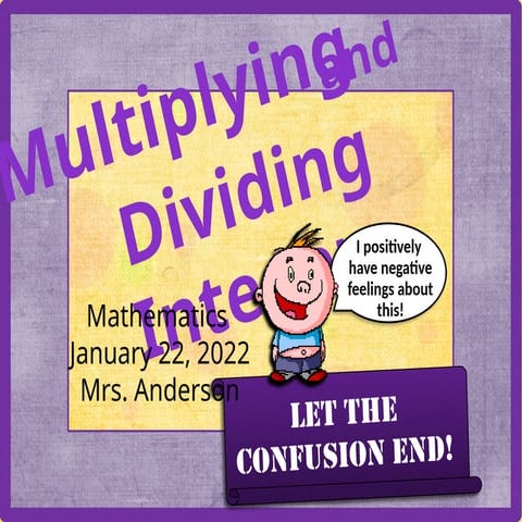 Lesson 1.7 multiplying integers | PPTX