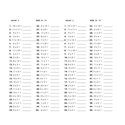 Multiply quiz-0-11 | DOC