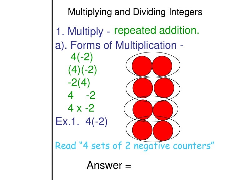 Multiply And Divide Integers Multiply And Divide Integers