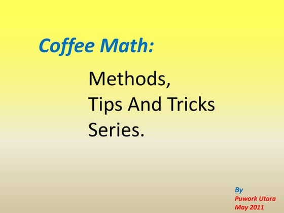 Math Method Series ( Vedic Math ) Multiplication Closer To 100 | PPT