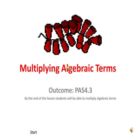 Multiplying algebraic terms | PPTX