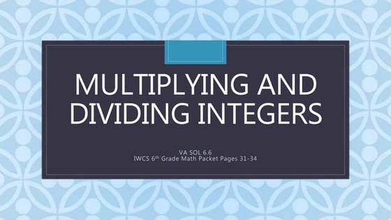 Introduction to integers | PPT