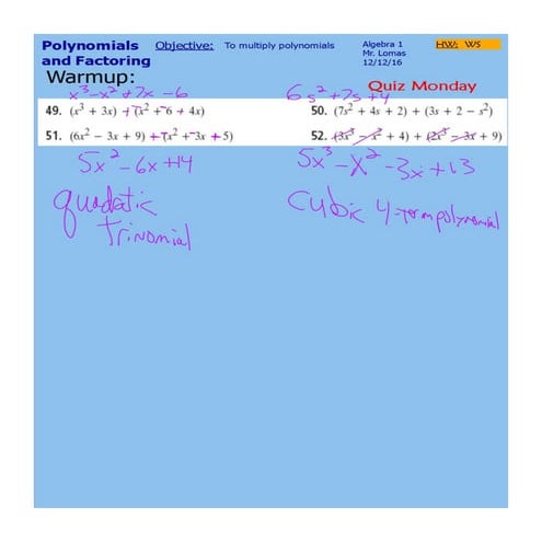 8 1 combining polynomials | PDF