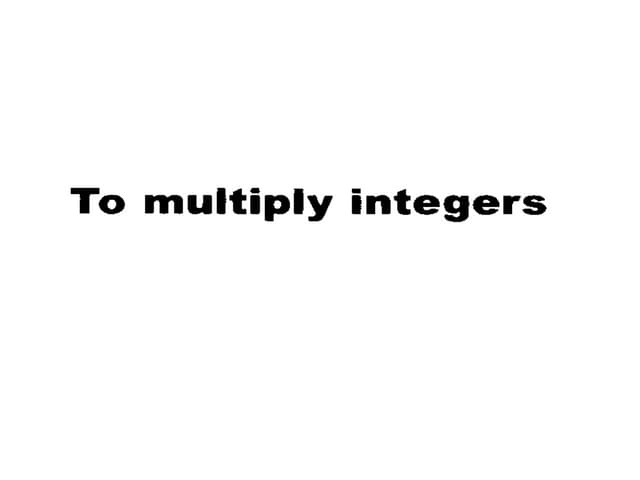 Multiply integer | PPT Multiply integer | PPT