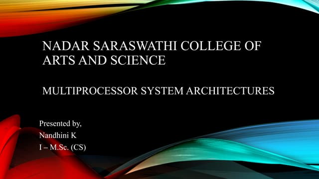 Multiprocessor System Architectures Pptx