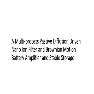 Multiprocess passive diffusion driven nano ion filter and brownian ...
