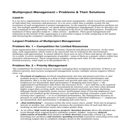 Multi-project management problems & their solutions whitepaper | PDF
