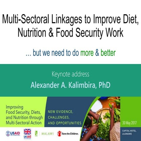 Multi-Sectoral linkages to improve diet, nutrition and food security ...