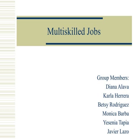 Multiskills jobs | PPT