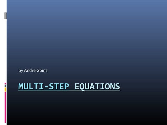 Multi step equation | PPT