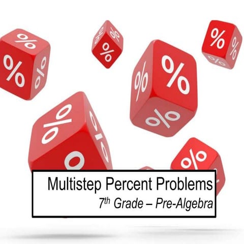 Multistep Percent Problems – 7th Grade – Pre-Algebra | PPT