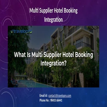 Multi Supplier Hotel Booking Integration | PPTX