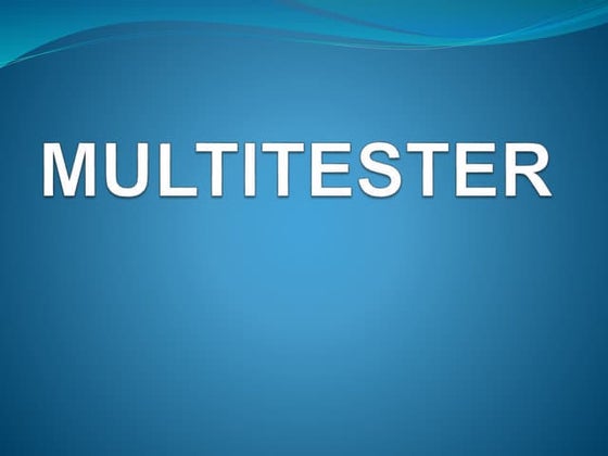 PARTS OF MULTIMETER/MULTITESTER AND ITS USES.pptx | Science