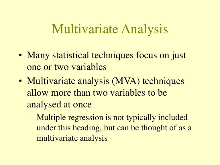 Multivariate Analysis