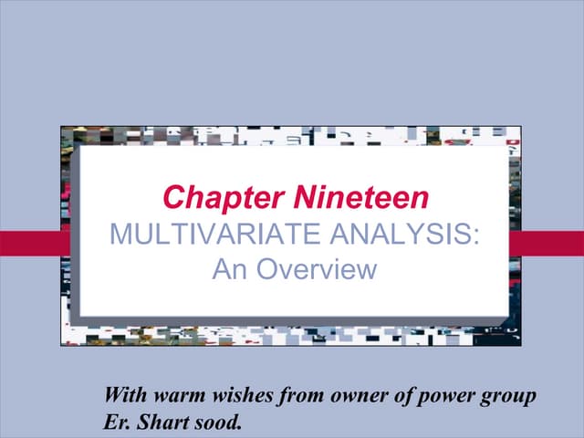 Multivariate Analysis Techniques | PPT