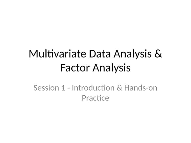 Multivariate Data Analysis Session1 Pptx